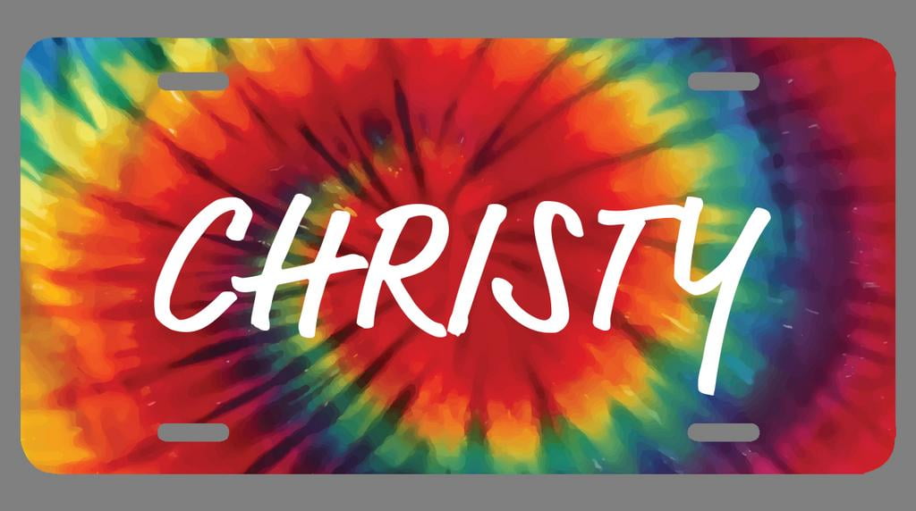 Christy Name Tie Dye Style License Plate Tag Vanity Novelty Metal | UV ...
