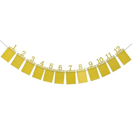 Surrme Baby Birthday Photo Wall Display Flag Photo Folder Kids Birthday ...