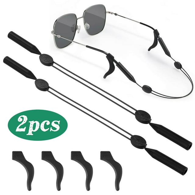 2pcs Sports Sunglass Holder Straps with 4pcs Anti-Slip Holders, EEEkit ...