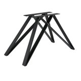 Modena Dining Table in Matte Black Finish and Walnut Wood Top - Walmart.com