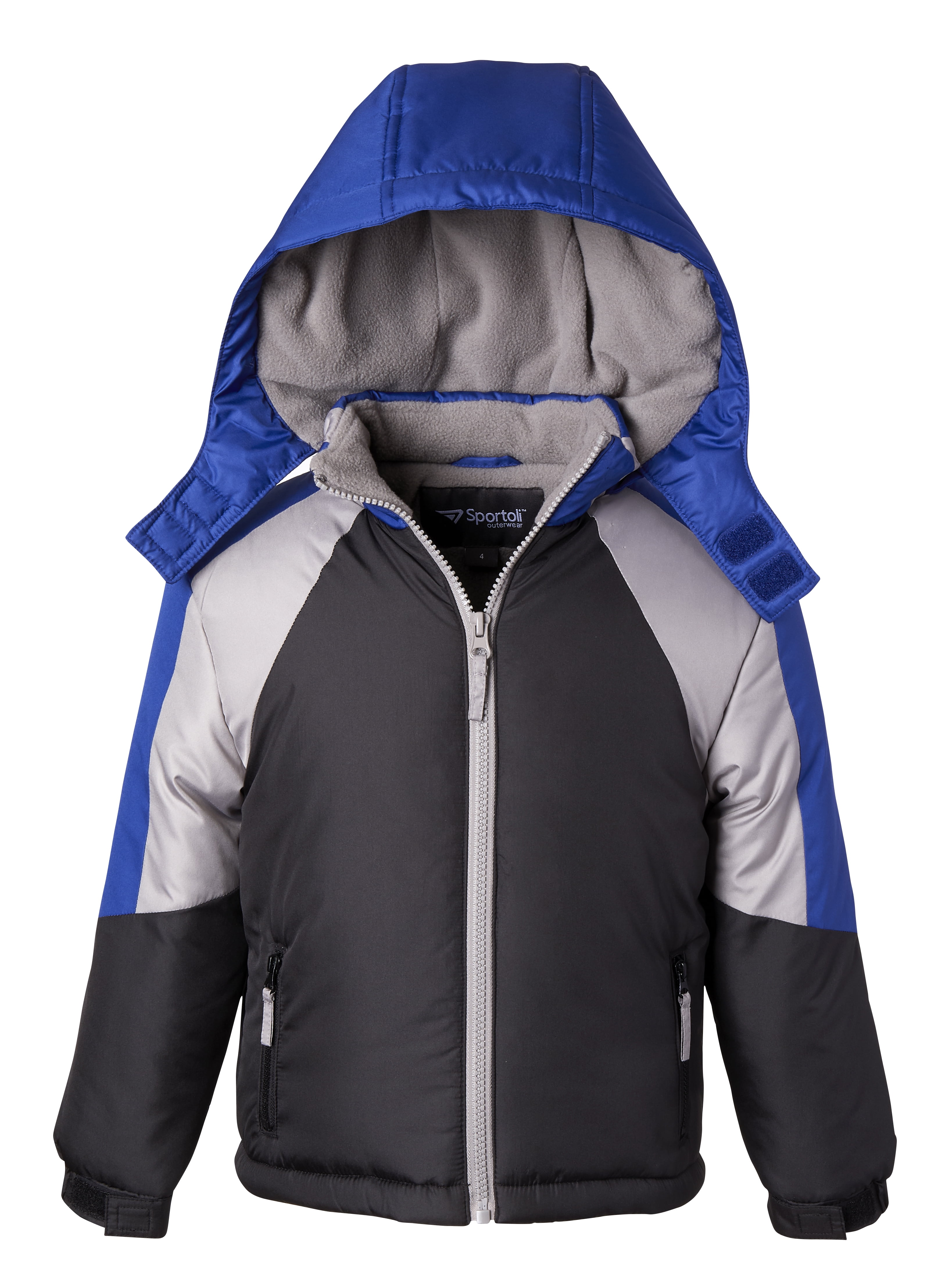 Coats for Boys Fleece Lined Snowboard Hooded Colorblock Winter Puffer ...