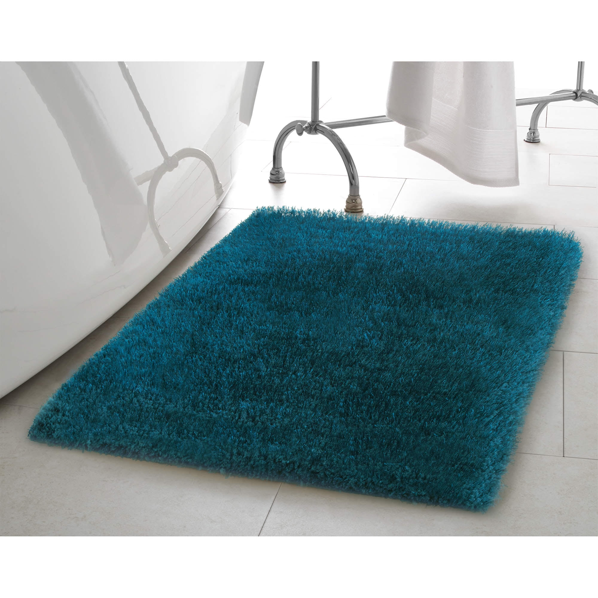 Vista Living Claudia Plush Shag Solid Print Traditional Area Rug, Blue ...