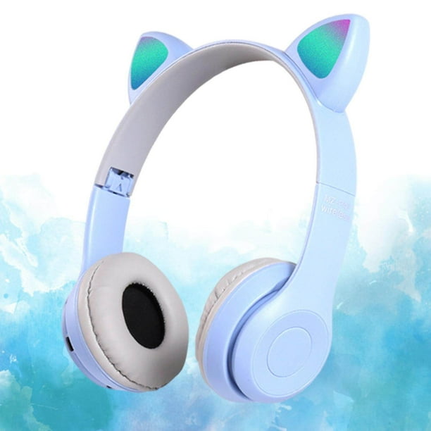 Bluetooth Cat Ears Wireless Headset Stereo Music TF Bluetooth head ...