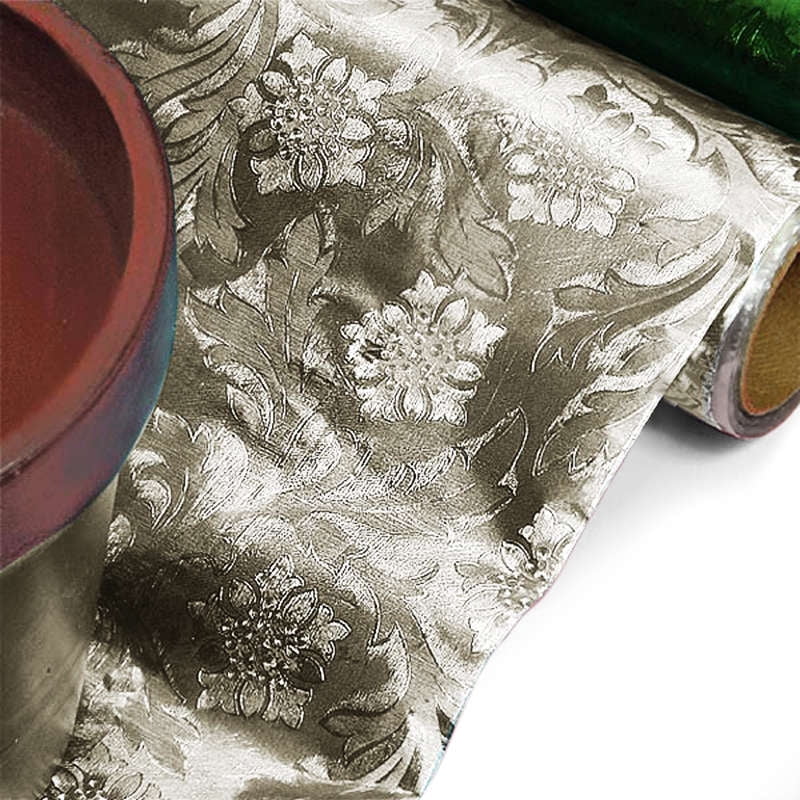 20" X 10 Yds Silver Polyethylene Embossed Floral Foil by Paper Mart ...