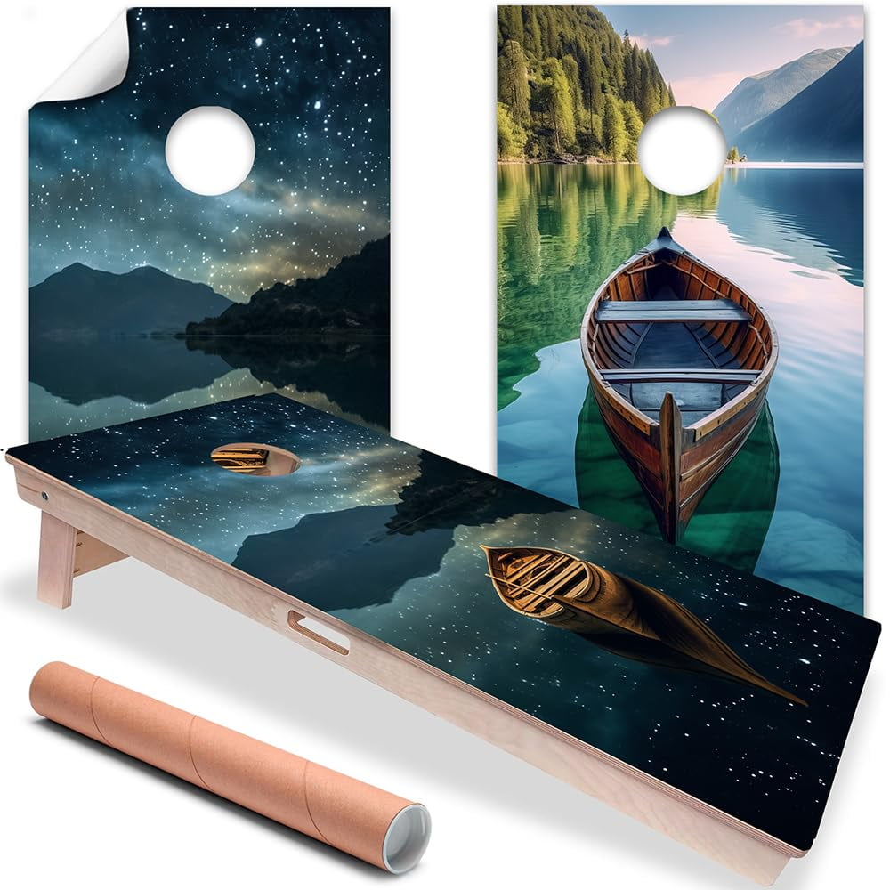 Set of 2 Cornhole Wraps for Boards Vinyl Decals - Lake Life is Best ...