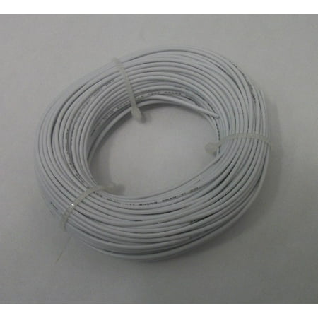 22 AWG tinned copper stranded hook up wire, 100 feet per White UL1007 - Walmart.com
