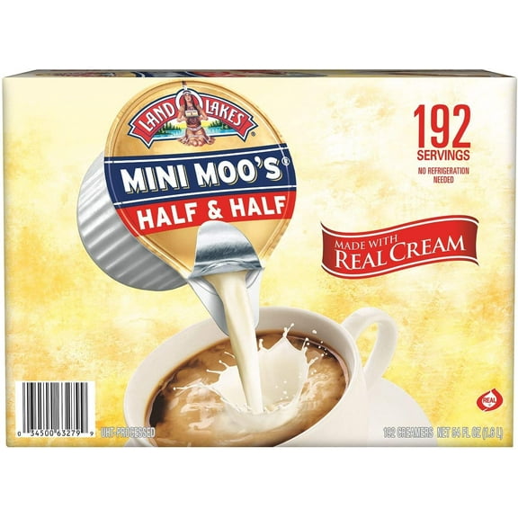 Land O Lakes Mini Moo's Half and Half, Single Serve Creamer, 192 Ct, No ...