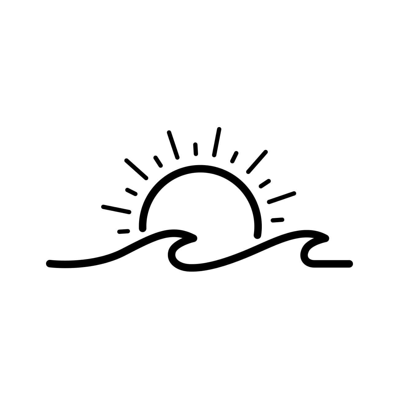 Sun & Wave Sticker Decal Die Cut - Self Adhesive Vinyl - Weatherproof ...