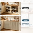 Brown Farmhouse Cabinet Curtain 28"Wx35"L,Dustproof Under Sink Skirt ...