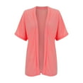Womens Tops Summer Lightweight Cardigan Short Sleeve Open Front Casual Loose Cover Ups Tops
