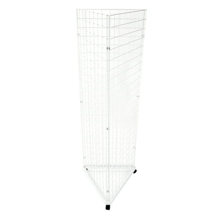 SSWBasics White Triangle Slat Grid Tower with Base & Casters Grid Wall ...