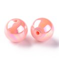 10pc Opaque Acrylic Beads AB Color Plated Round Light Salmon 20x19mm ...