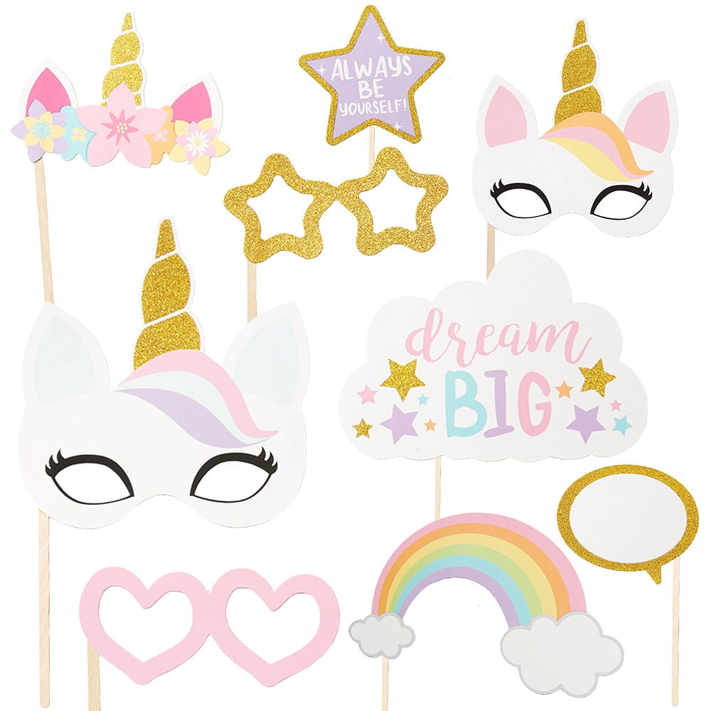 Magical Unicorn Photo Booth Prop Set Birthday Party Supplies Decor ...
