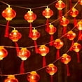 1pc LED Chinese Style Hanging Red Lantern String Lights with Tassels ...