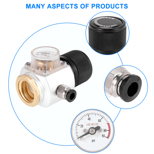 CO2 Charger Gas Regulator Pressure Reducer Adapter for Glass Bottles ...