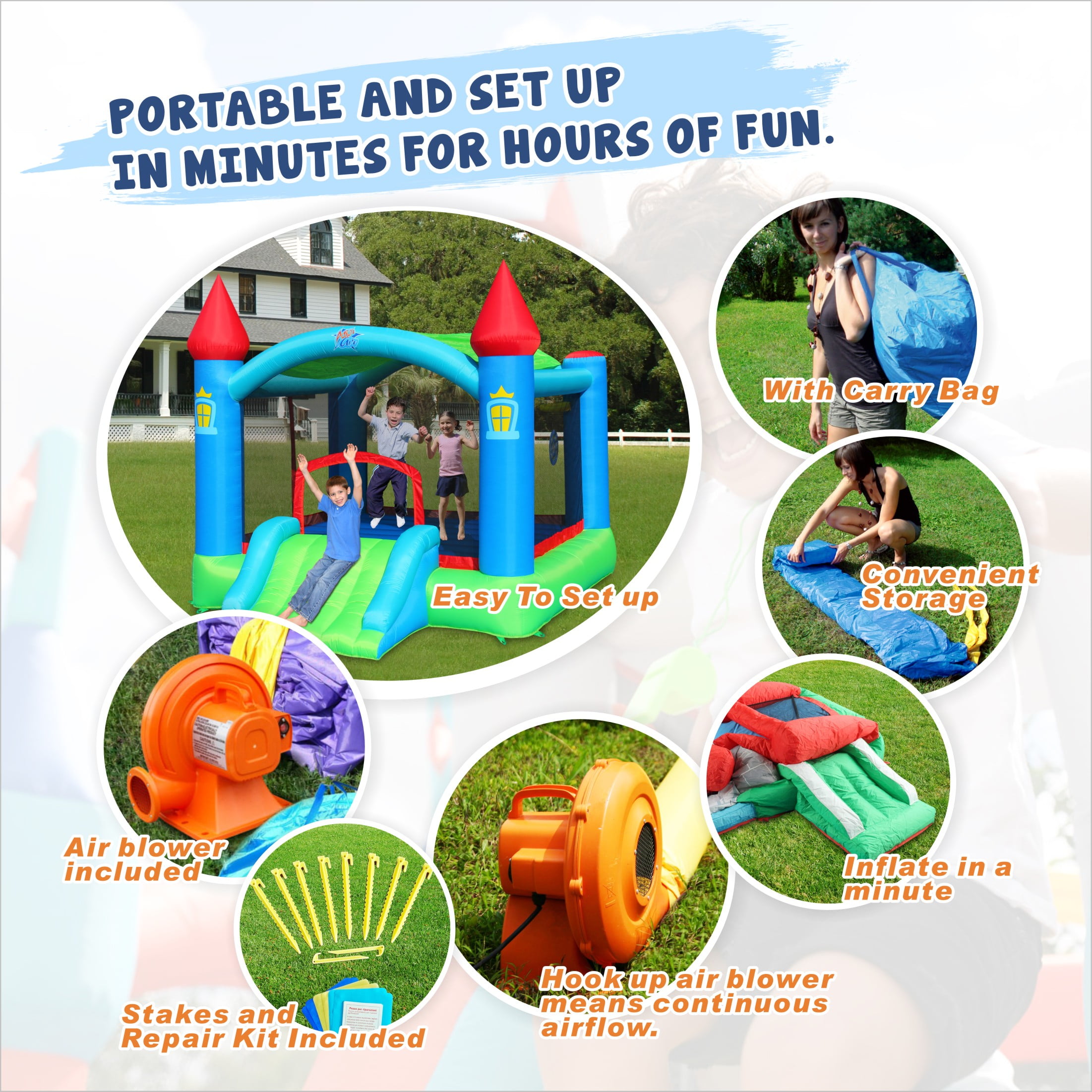 Buy Action Air Bounce House, Inflatable Jumping Castle, Mega Bouncer ...