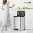 Cesun 13 Gal/50L Kitchen Trash Can, Stainless Steel Step Garbage Bin ...