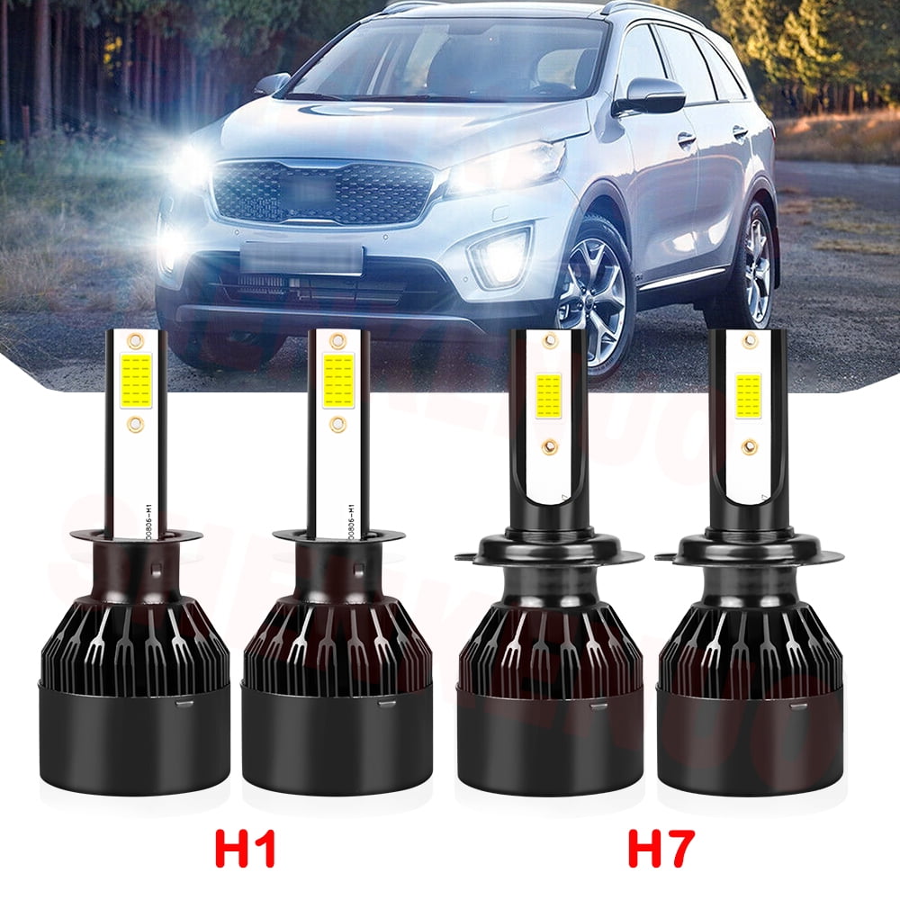 H1 H7 LED Headlight Bulbs for Kia Sorento 2003 2004 2005 2006 High&Low Beam 4pcs - Walmart.com