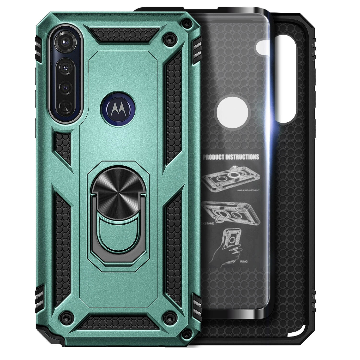 For Motorola Moto G Fast Case with Tempered Glass Screen Protector ...