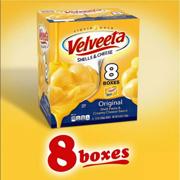 Velveeta Original Shells & Cheese, Macaroni Groceries Side, 8 Pack, 12 ...