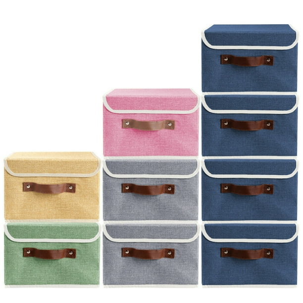 2 4 6 Pcs Collapsible Fabric Cube Storage Bins Small Large Home
