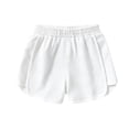 BADHUB Girl's Uniform Pant Elastic Waist Casual Cotton Shorts Summer ...