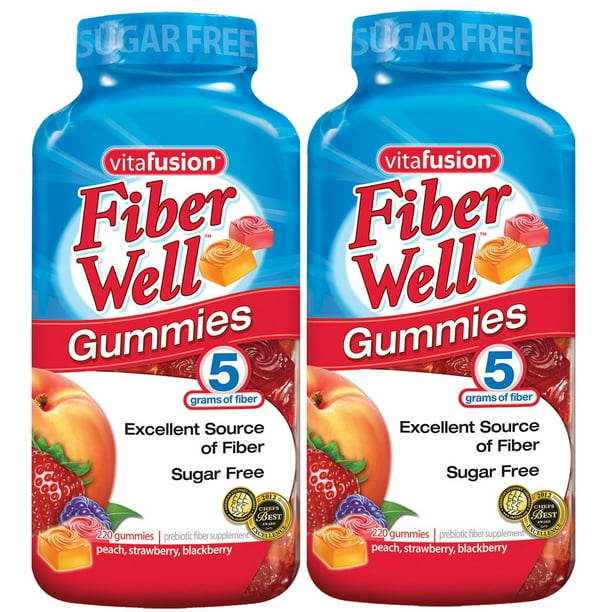 2 PACK | vitafusion Fiber Gummies, 220 Count Sugar Free - Walmart.com ...