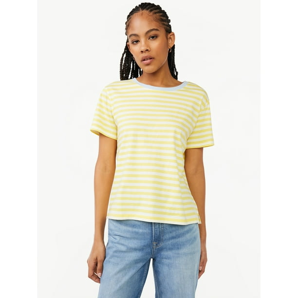 Free Assembly Women's Crop Box Tee with Short Sleeves, Sizes XS-XXXL ...