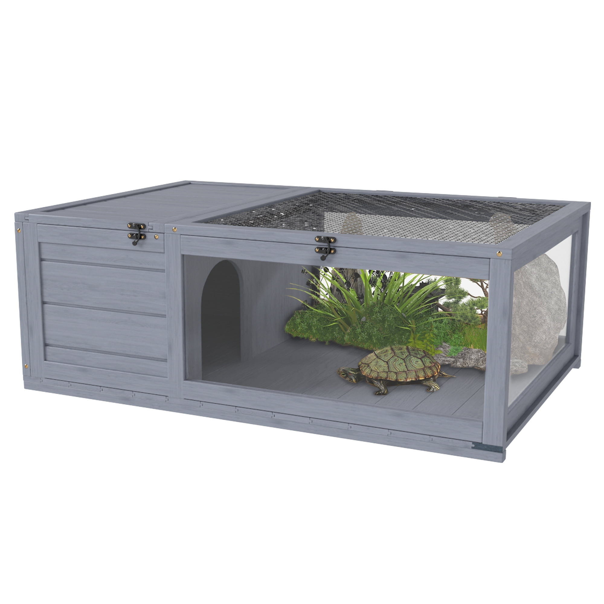 Click here for Pawhut Wood Tortoise House  Indoor Outdoor Turtle... prices