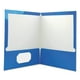 Universal Laminated Two-Pocket Folder, Cardboard Paper, Blue, 11 x 8 1/ ...