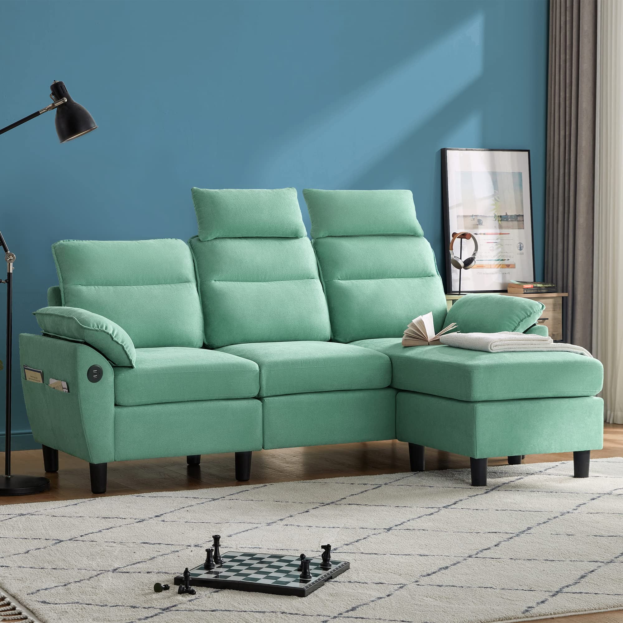 LINSY HOME Small Reversible Sectional Sofa, L Shape Modern Sofa Couch ... LINSY HOME Small Reversible Sectional Sofa, L Shape Modern Sofa Couch ...