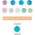 90Pcs 9 Colors Dolomite Beads with Seed Beads Faceted Dyed Round Mixed ...