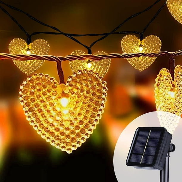 30LED Solar Love Heart String Light Wedding Christmas Party Decorative ...