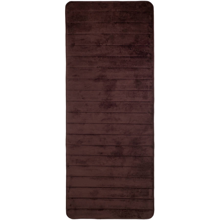 Lavish Home Oversized Nonslip Memory Foam Bathroom Rug Runner (Brown ...