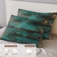4 Piece Duvet Cover Set Queen, Abstract Turquoise Wood Grain Soft ...