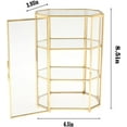 3-Tier Glass and Gold Jewelry Box, Makeup Organizer, Glass Display Case ...