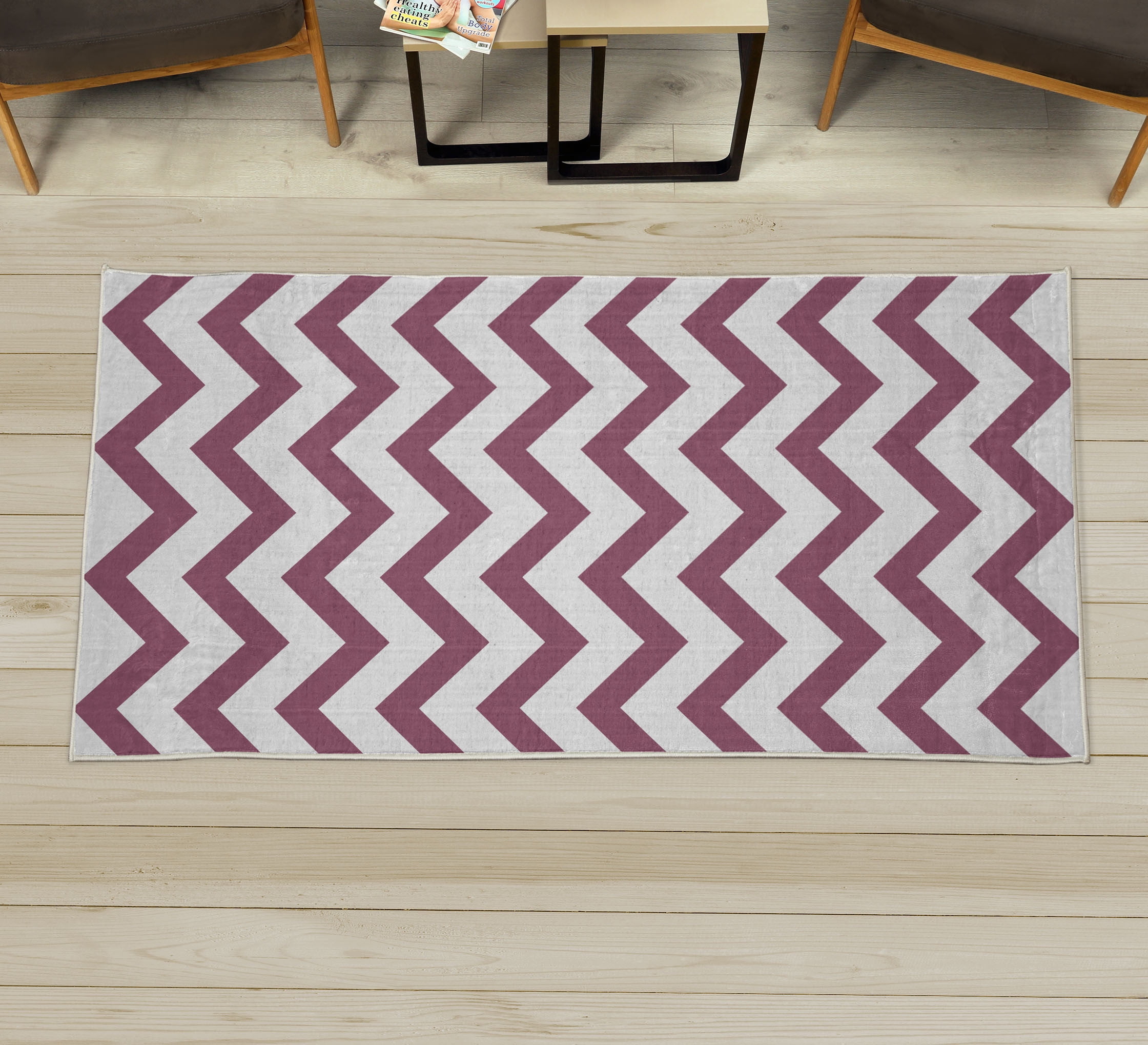 Striped Decorative Rug, Modern Summer Season Pattern Zigzag Tile Design ...