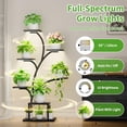 7-Tier Tree-Shaped Metal Plant Stand with Grow Lights, 49" Brown Corner ...