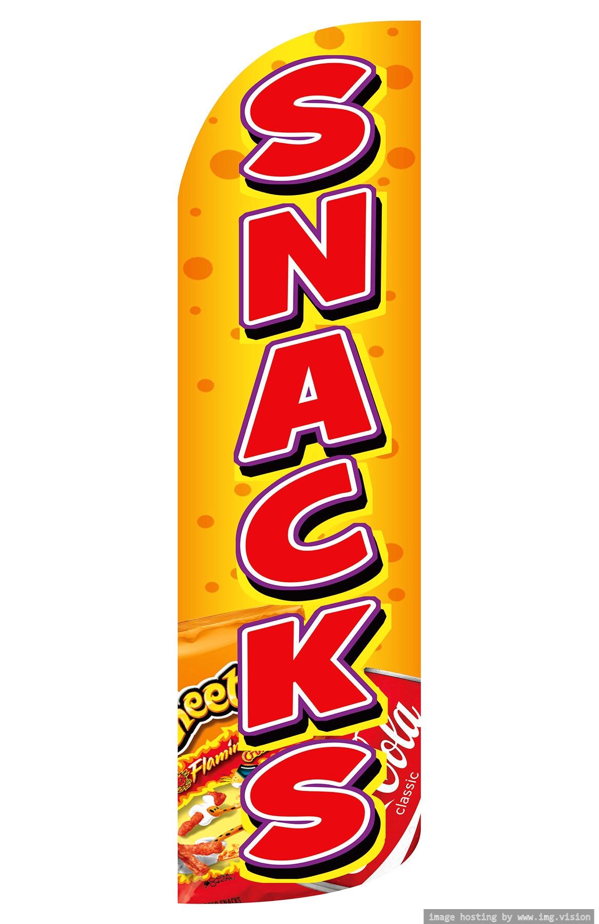 Snacks Windless flag Without Pole Advertisement /Business Flags ...