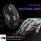 Wireless Gaming Mouse Rechargeable with Rainbow RGB Backlit,Optical ...