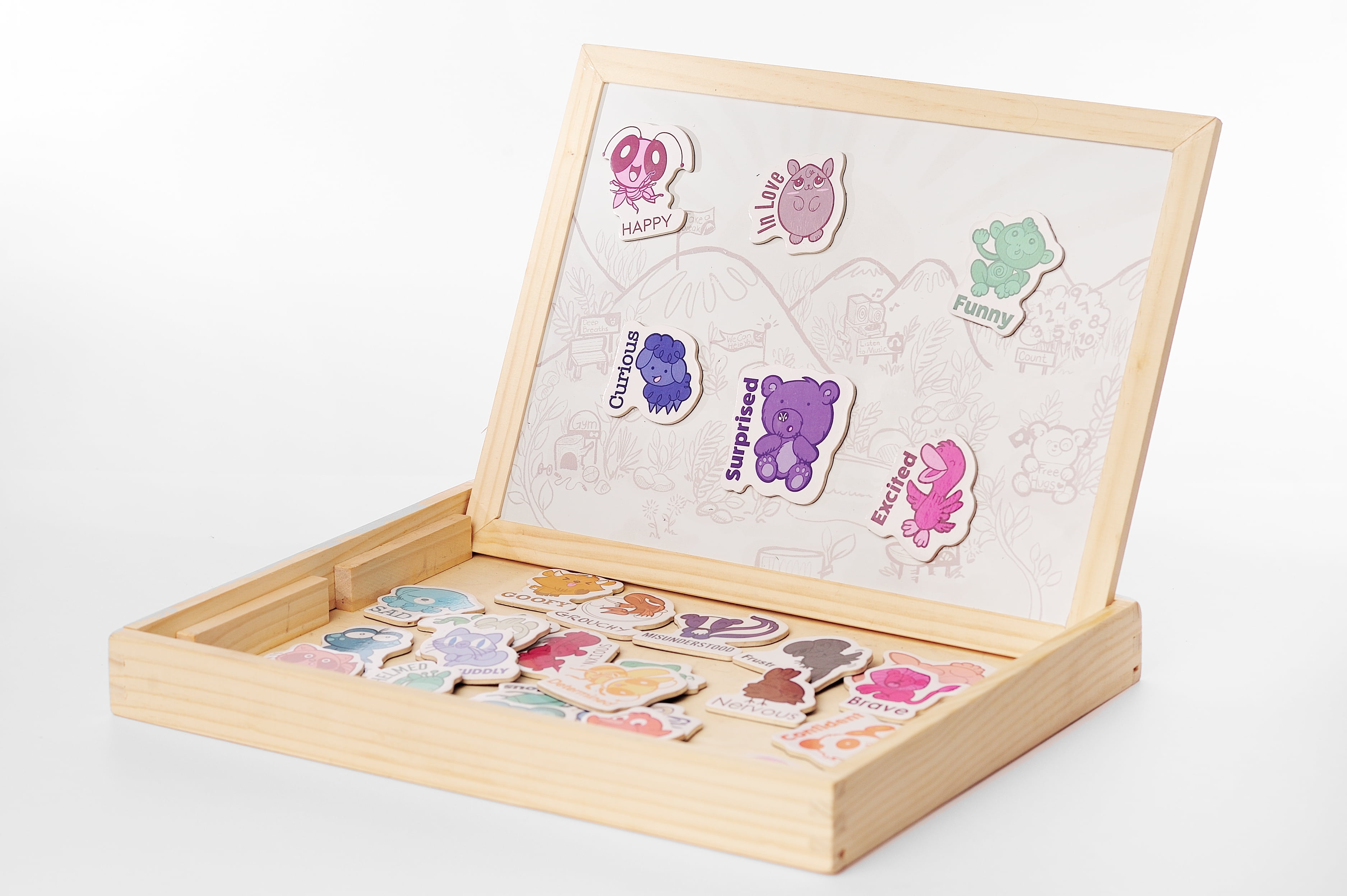 Magnet Drawing Board & Activity Set for Emotions - Easel for Kids, Dry ...