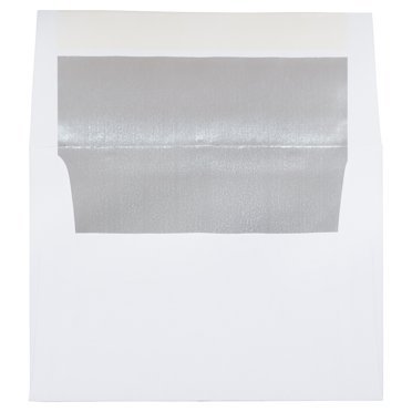 JAM Paper Foil Lined Invitation Envelopes, 3 7/8 x 8 1/8, White with ...
