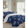4 Piece Duvet Cover Set Full, Nautical Anchor Rudder Ocean Theme Soft ...