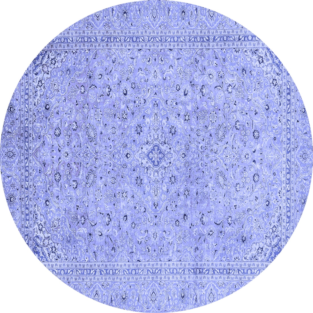 Ahgly Company Indoor Round Abstract Blue Modern Area Rugs, 6' Round ...