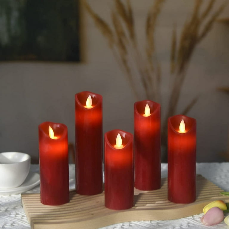 Red Unscented Flameless Candles With Remote Control Flameless Candles