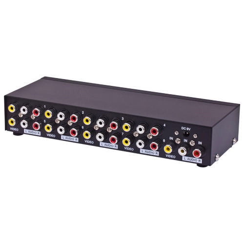 axGear Video Audio 3 RCA Composite AV 8 Ports Selector 8-Way Splitter ...