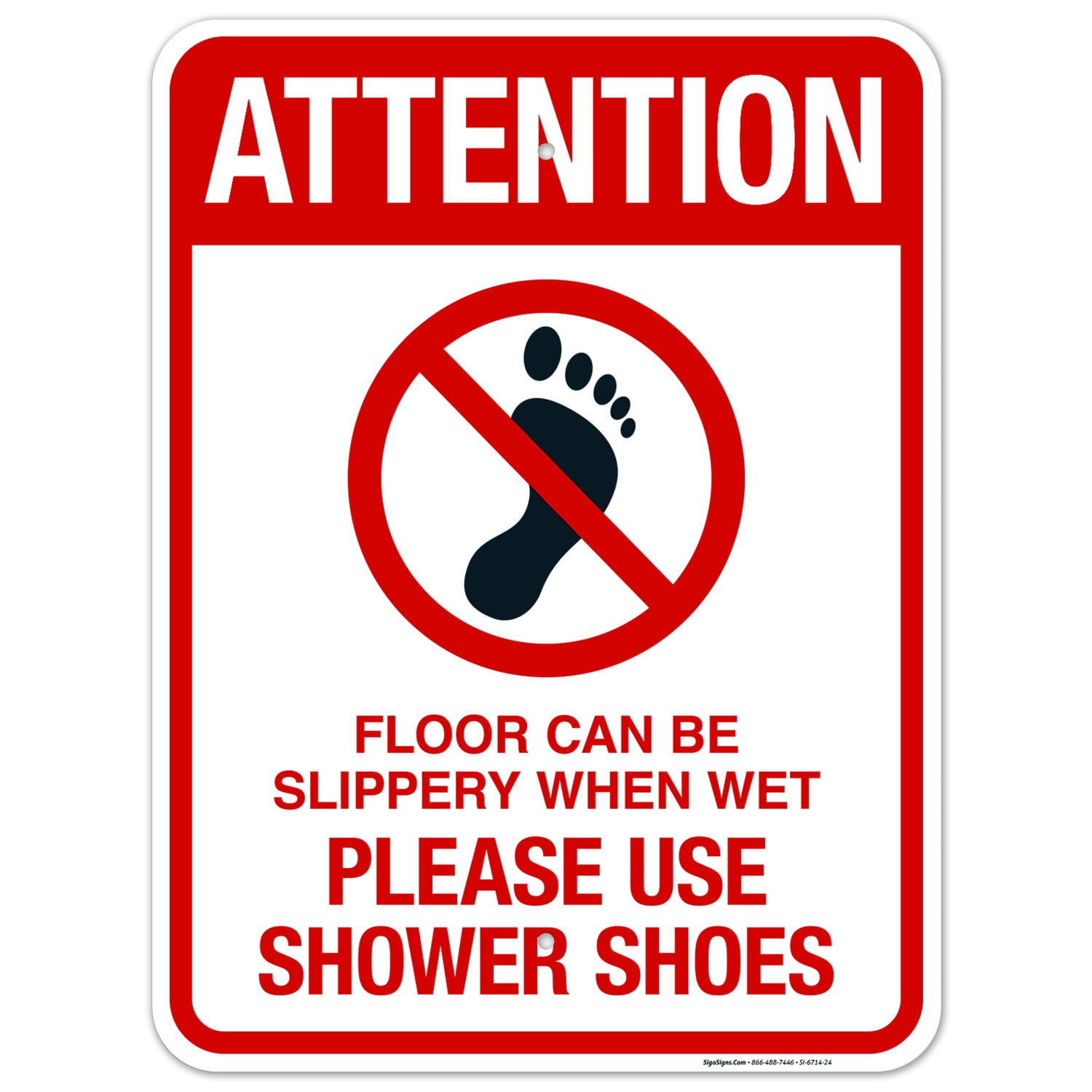 Attention Please Use Shower Shoes Sign, Pool Sign, - Walmart.com