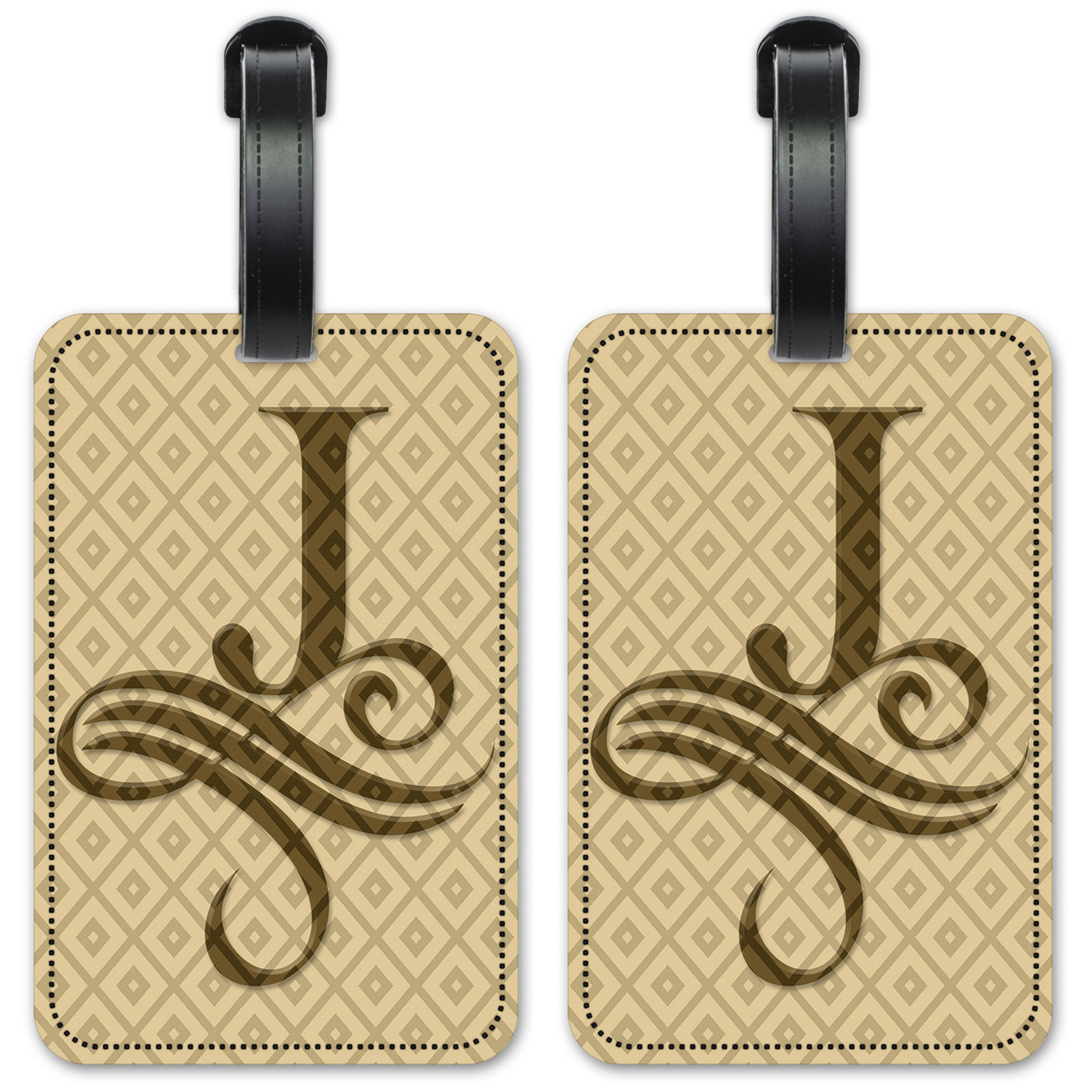 Letter "J" Monogram - Luggage ID Tags / Suitcase Identification Cards ...