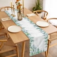 Table Runner Dresser Scarves 60 Inch Long,Rustic Green Flower Leaf ...
