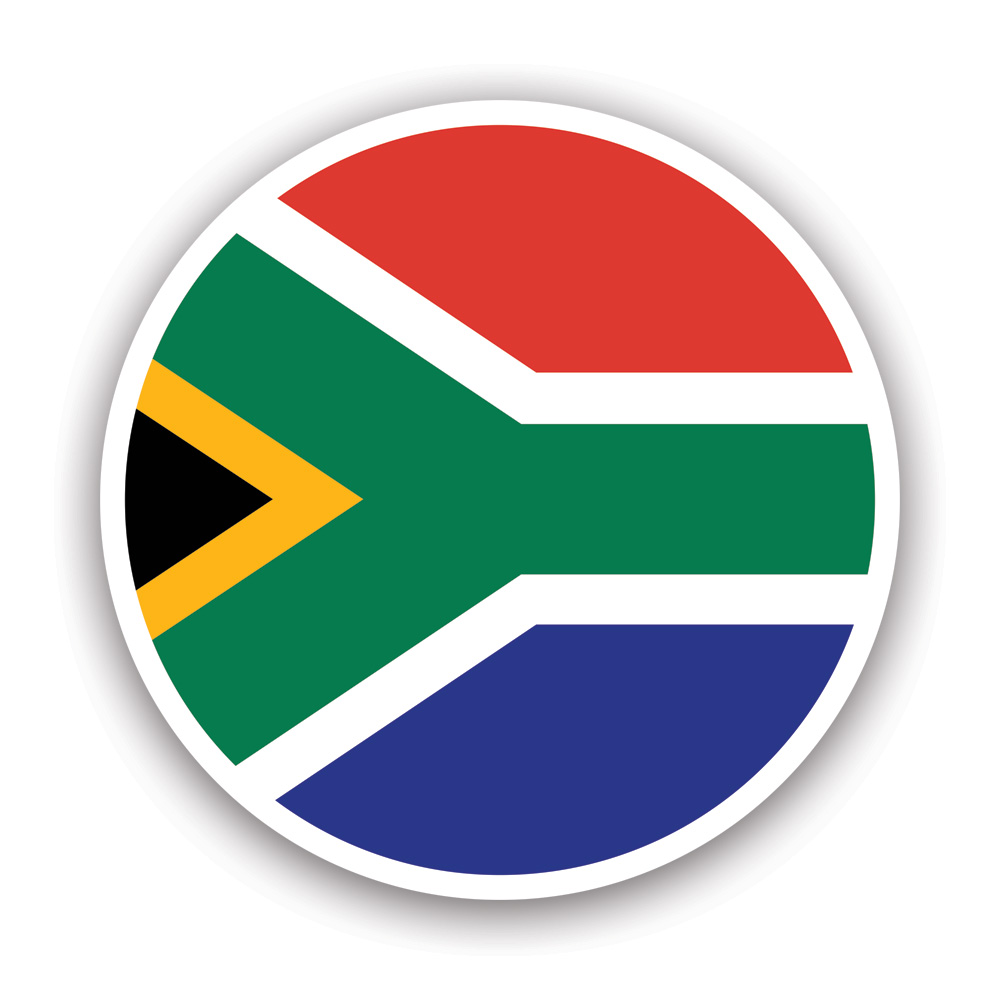 Round South African Flag Sticker Decal - Self Adhesive Vinyl ...